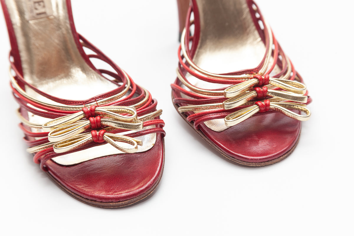 Casadei Vintage Red Bow Sandals – The Shoe Archives