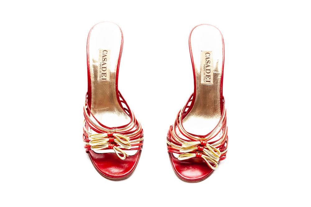 Casadei Vintage Red Bow Sandals – The Shoe Archives