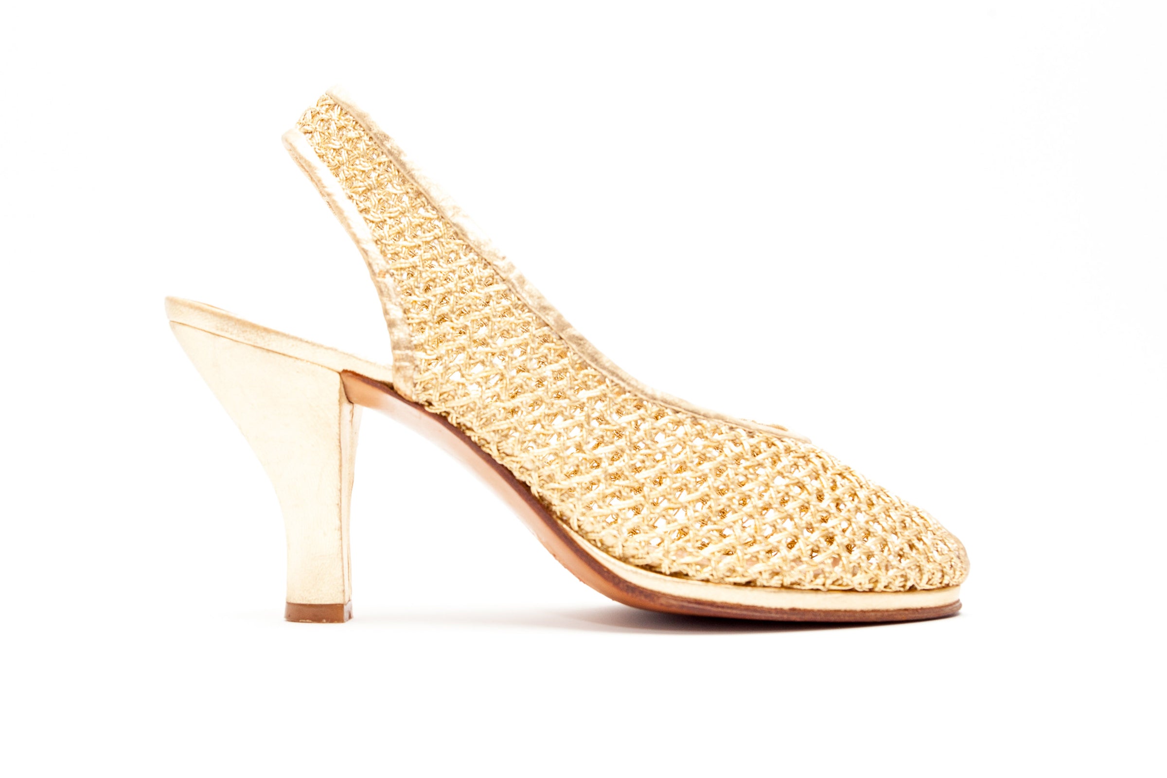 Maud Frizon vintage gold mesh sandals – The Shoe Archives