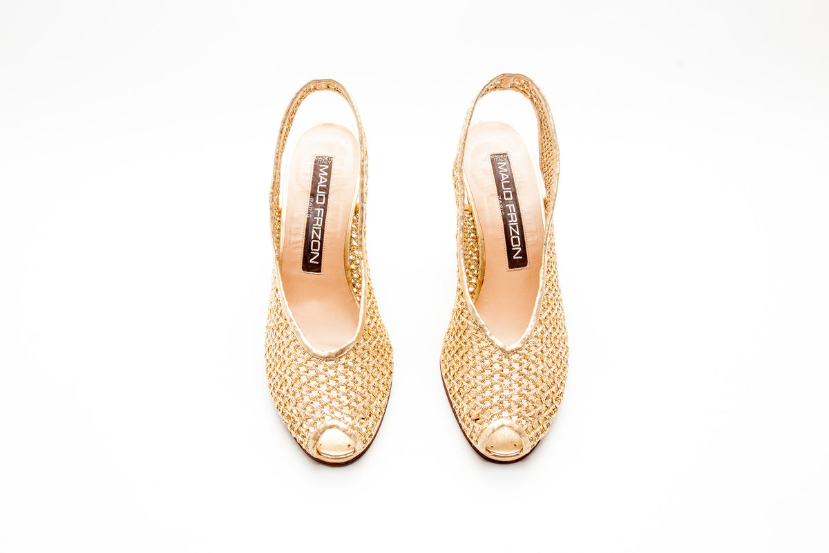 Maud Frizon vintage gold mesh sandals – The Shoe Archives